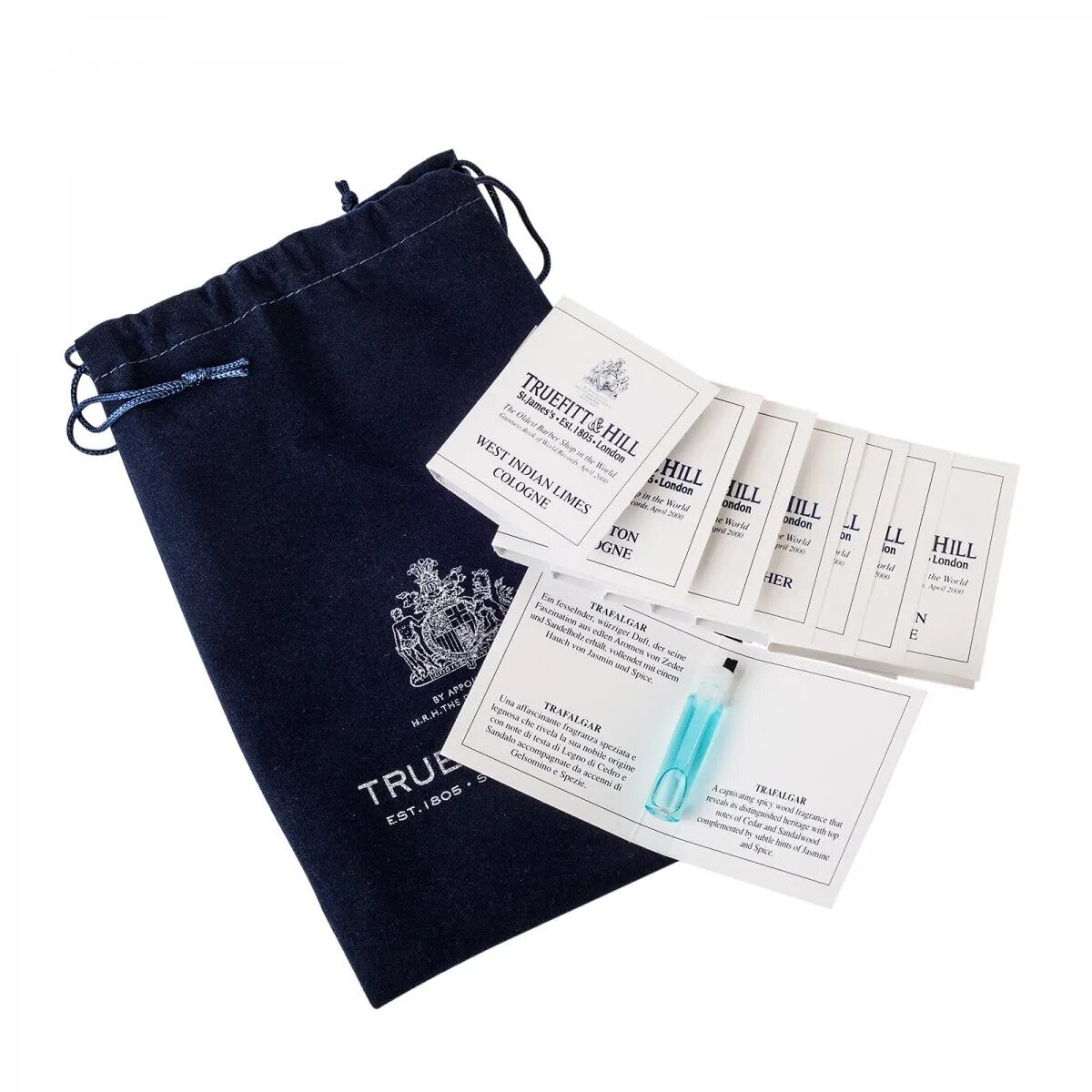 Cologne 9 Sample Pack Truefitt & Hill Glass flasks with a plastic ...